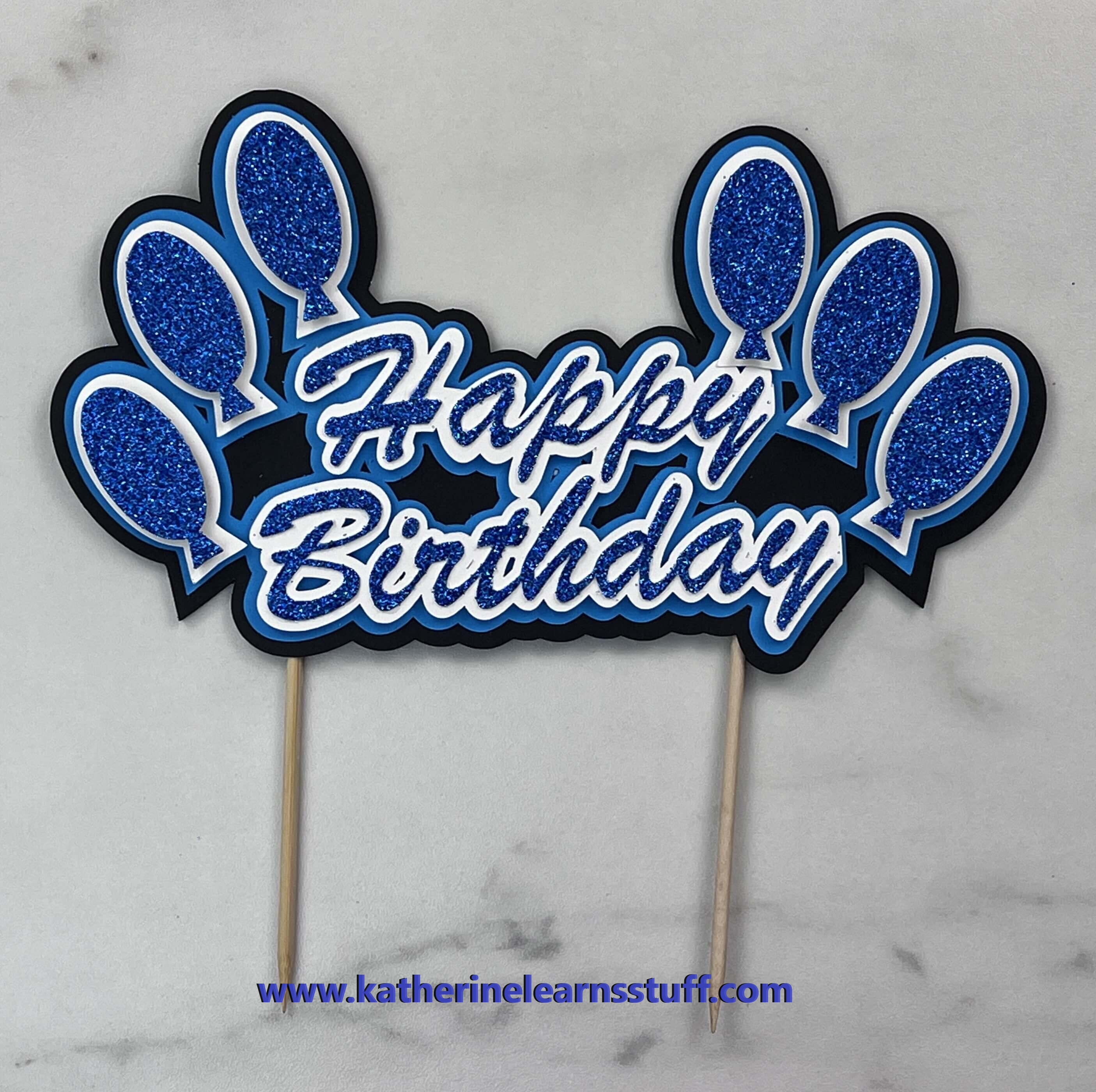 Simple Happy Birthday Cake Topper | AllFreePaperCrafts.com