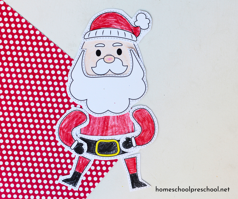 Build-a-santa Paper Craft | AllFreeHolidayCrafts.com