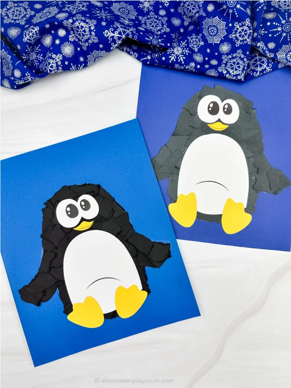 Torn Paper Penguin Craft | AllFreeKidsCrafts.com