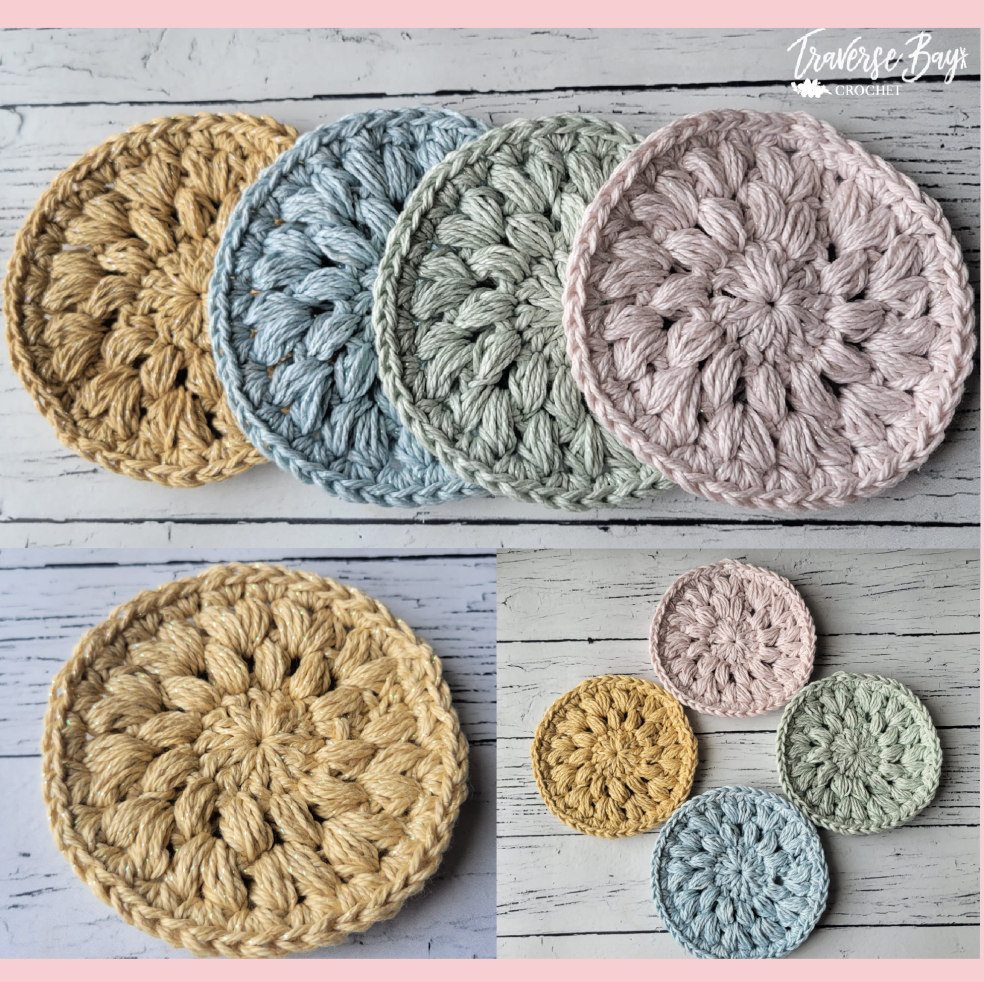 Easy Puff Coaster | AllFreeCrochet.com