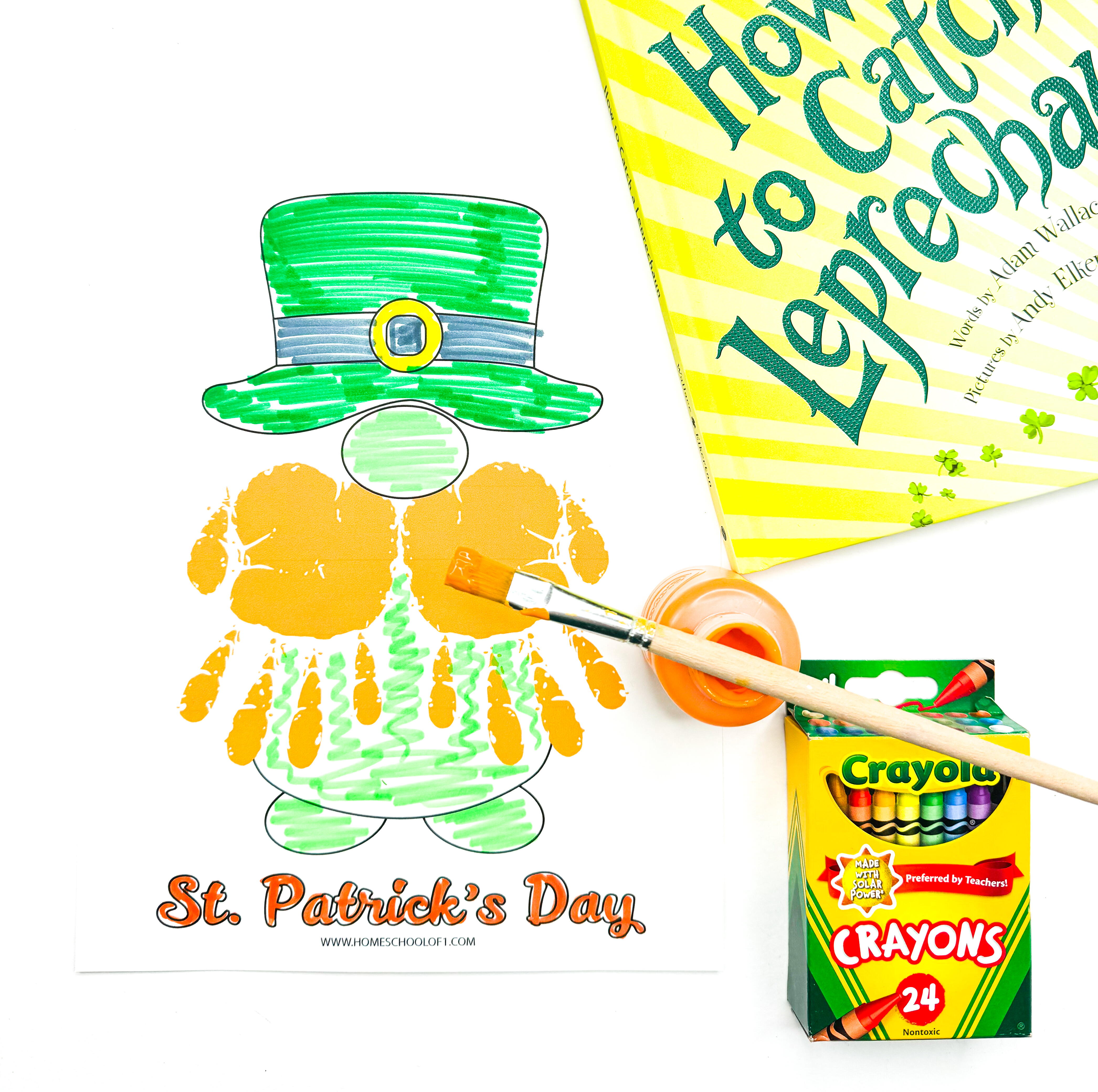 Leprechaun Handprint Art For St Patrick's Day | AllFreePaperCrafts.com