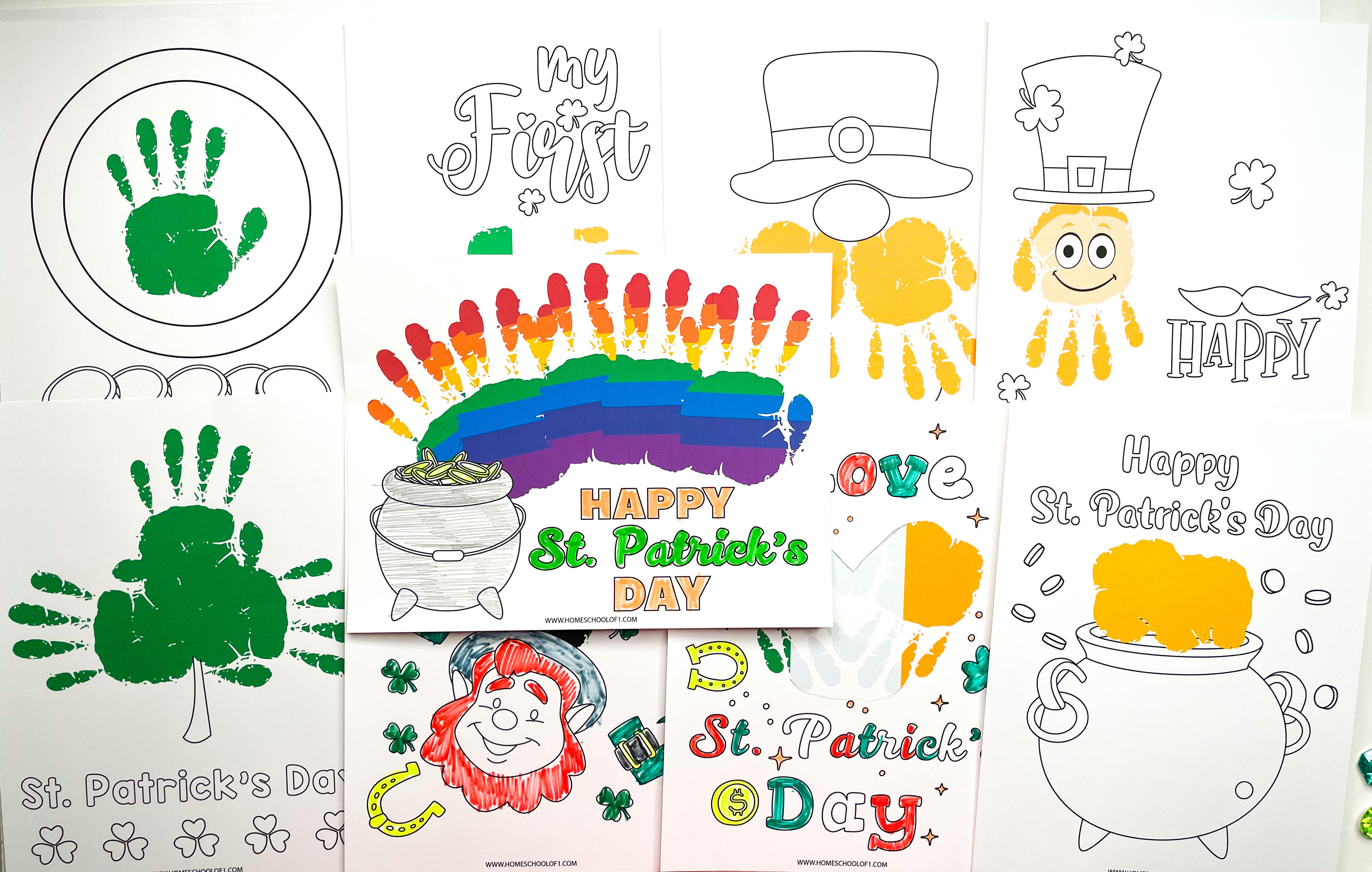 St Patrick's Day Handprint Craft Templates | AllFreeHolidayCrafts.com