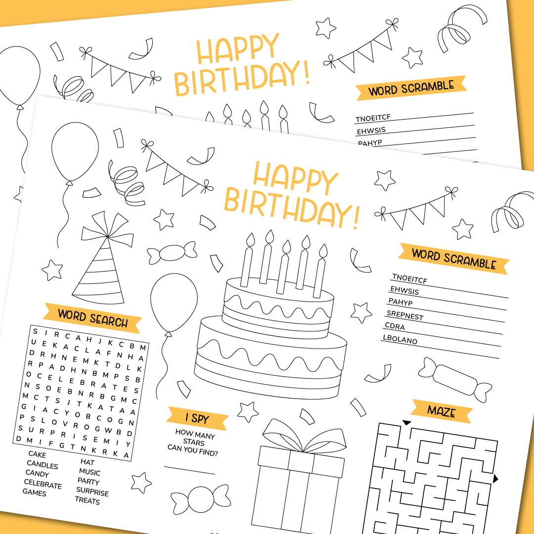 Birthday Placemat | AllFreePaperCrafts.com