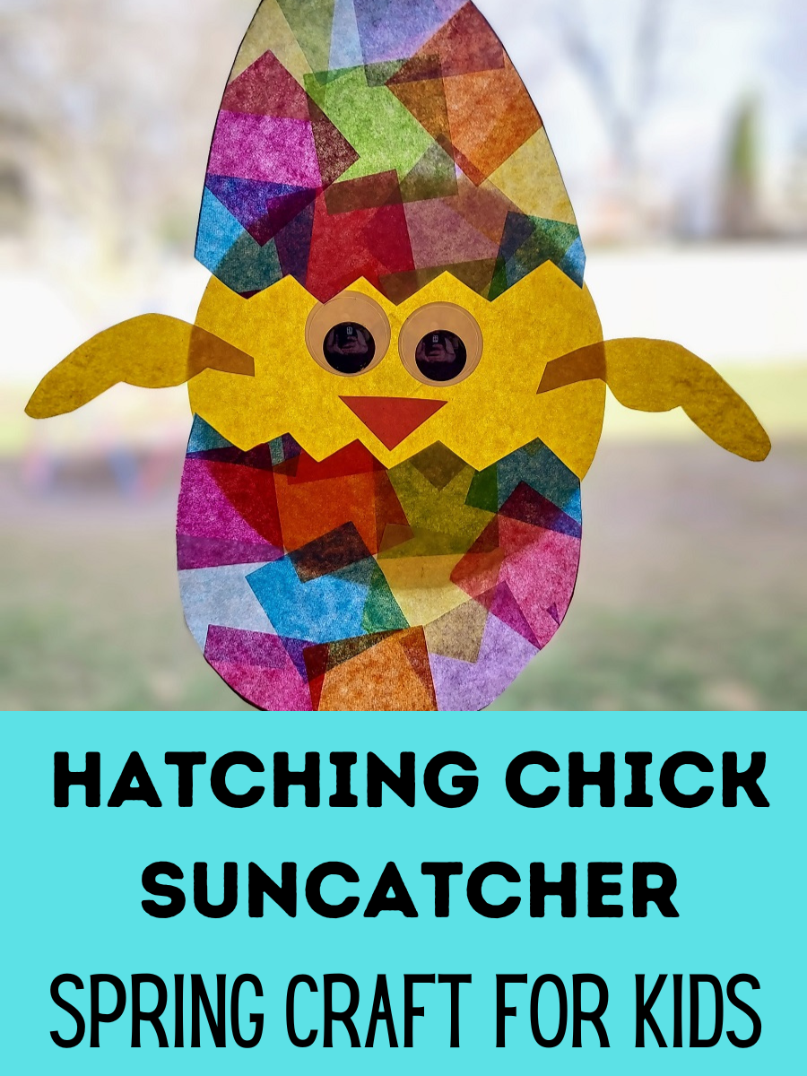 Hatching Chick Tissue Paper Suncatcher Craft | AllFreeKidsCrafts.com