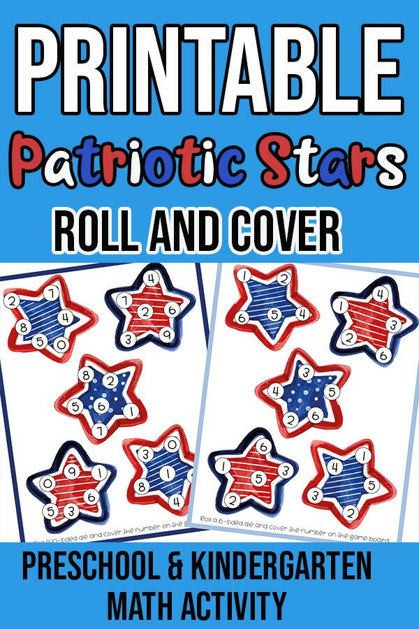 Patriotic Stars Roll And Cover Printable Math Game | AllFreePaperCrafts.com