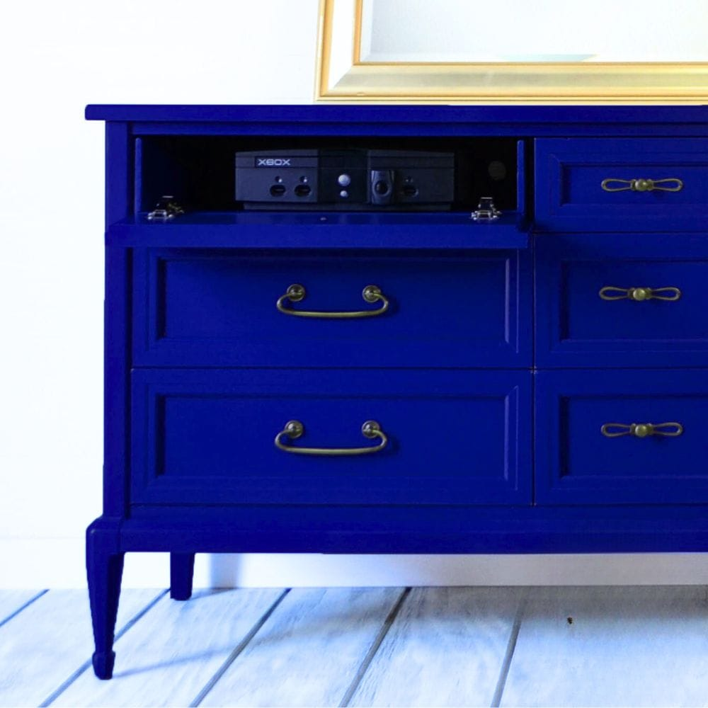 Vibrant Blue Tv Stand | CheapThriftyLiving.com