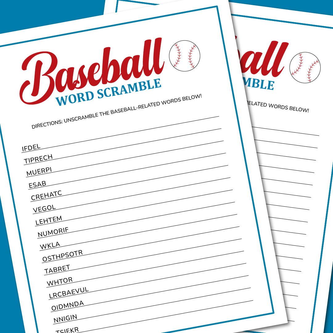 Baseball Word Scramble | AllFreeKidsCrafts.com