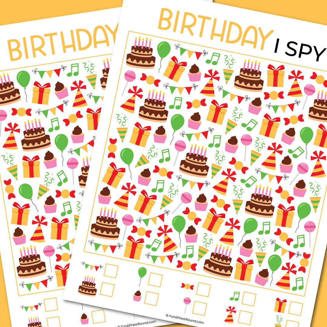 Birthday I Spy | AllFreeHolidayCrafts.com