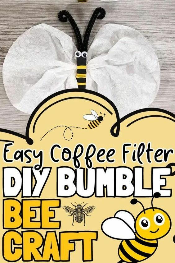 Coffee Filter Bumble Bee Craft | AllFreePaperCrafts.com