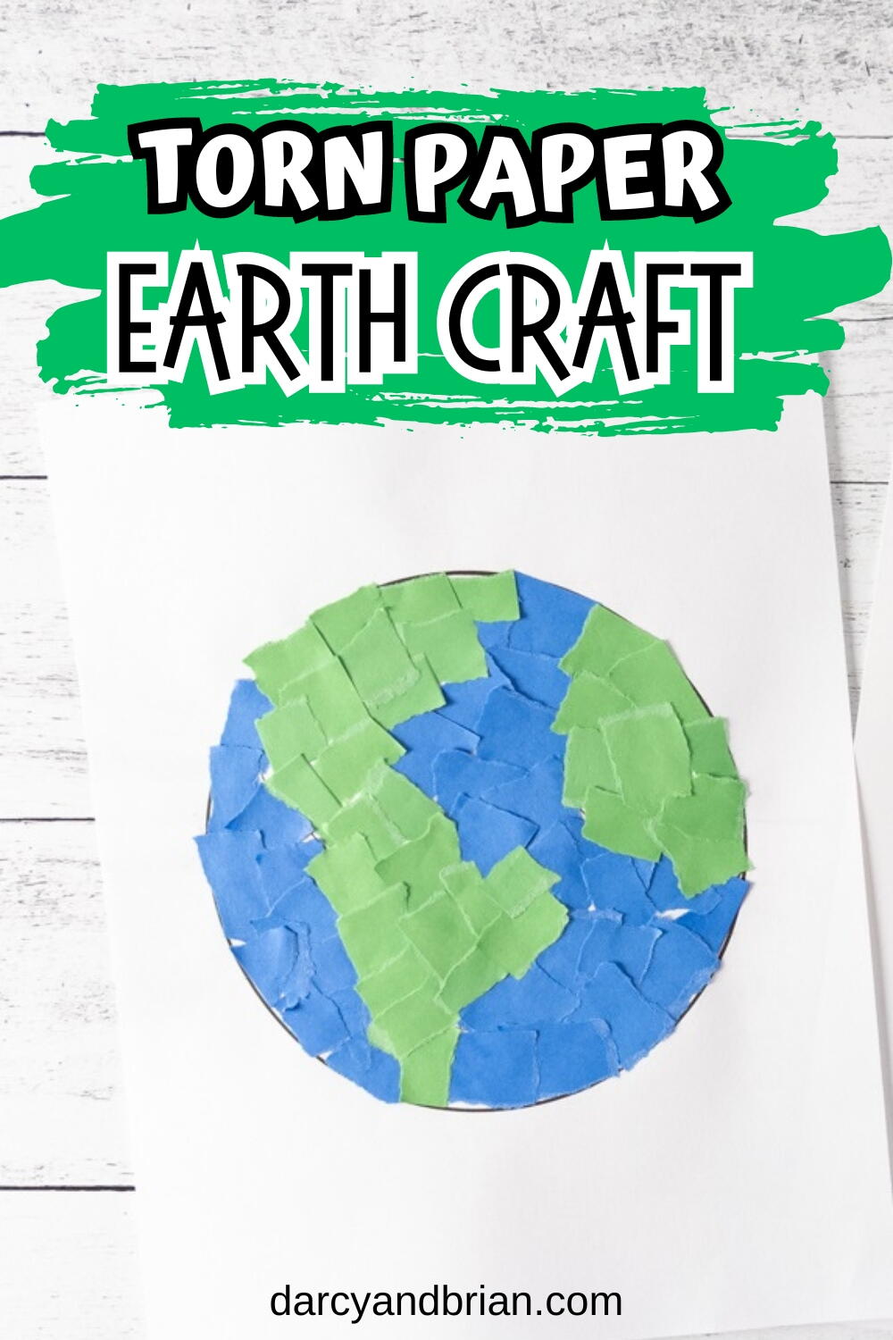Torn Paper Earth Craft | AllFreePaperCrafts.com
