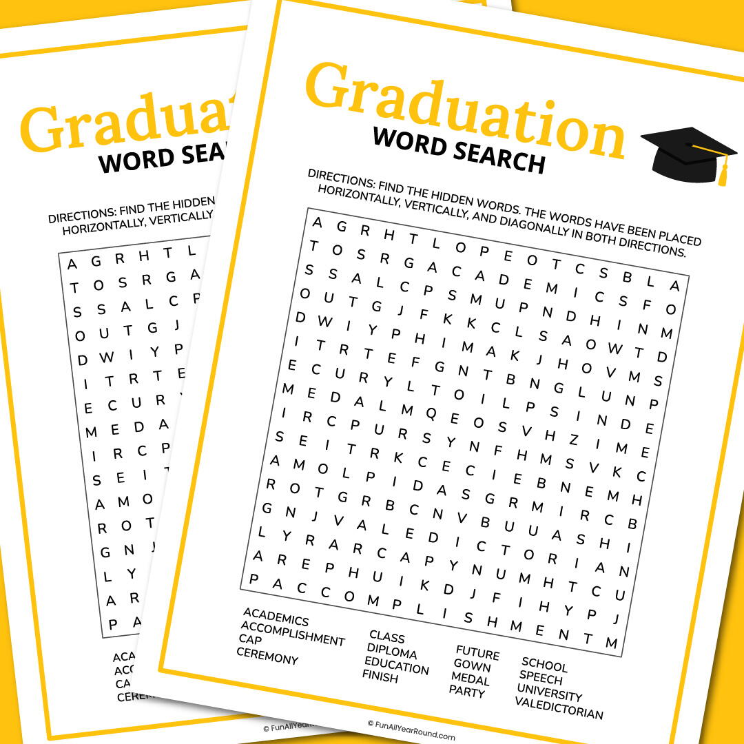 Graduation Word Search | AllFreeKidsCrafts.com