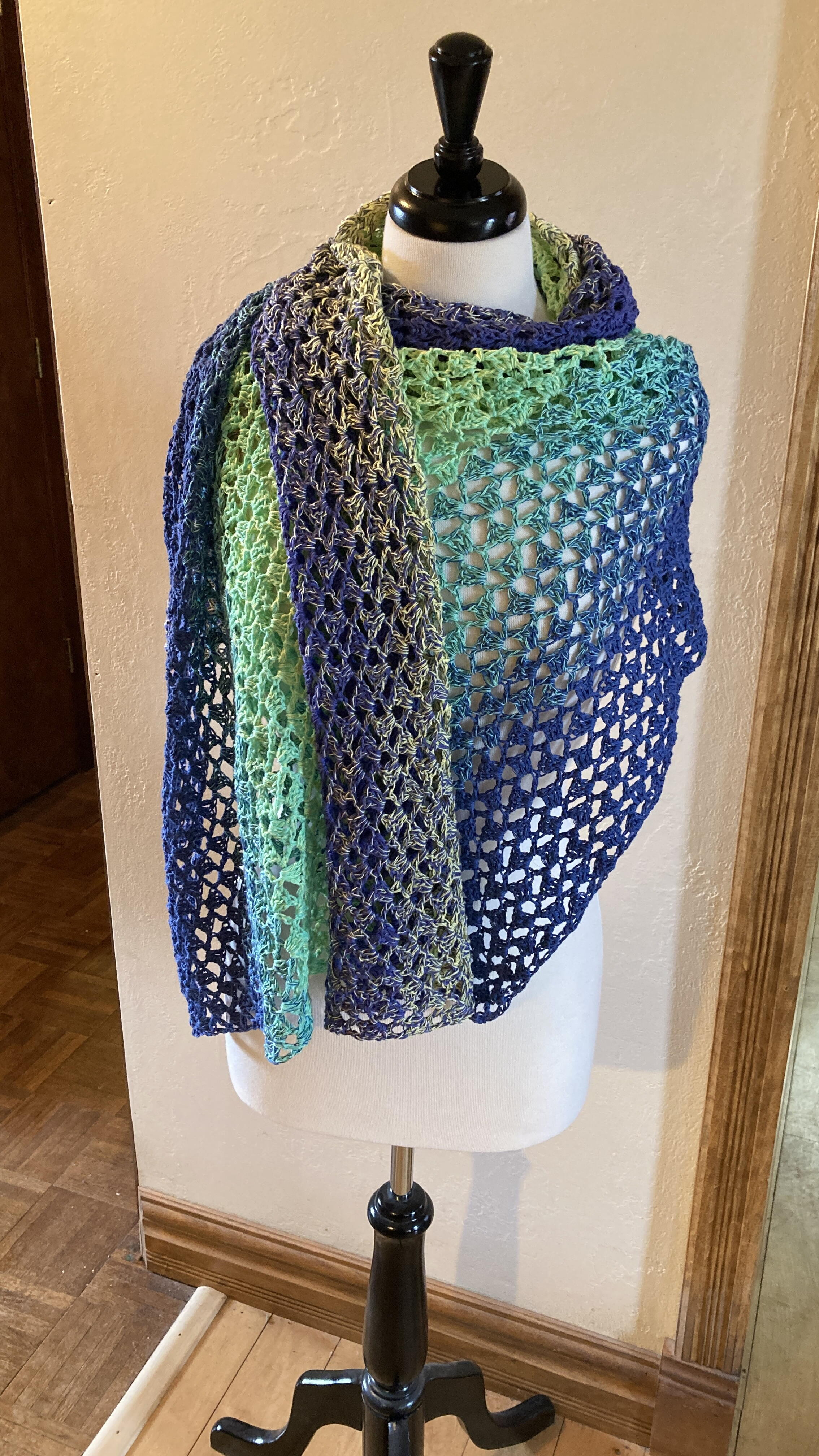 Aurora Borealis Easy Rectangular Crochet Shawl Pattern | AllFreeCrochet.com