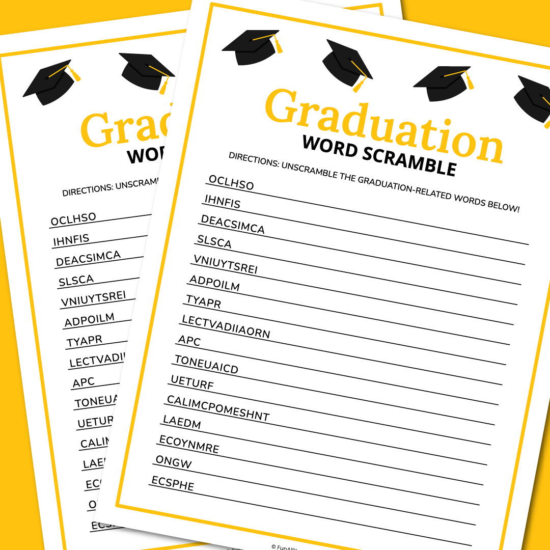 Graduation Word Scramble | AllFreeKidsCrafts.com
