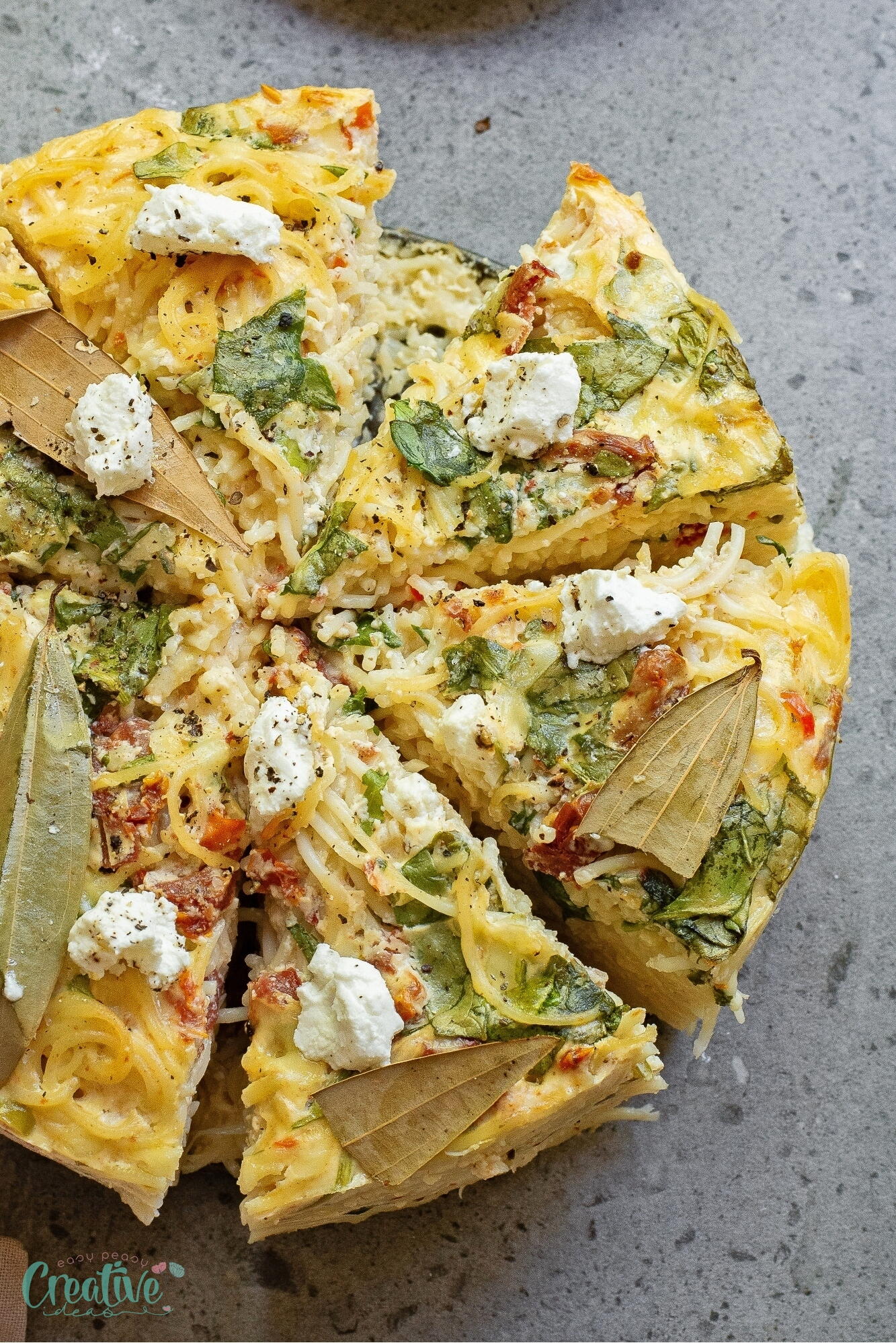 Creamy Baked Spaghetti Cake | AllFreeCasseroleRecipes.com