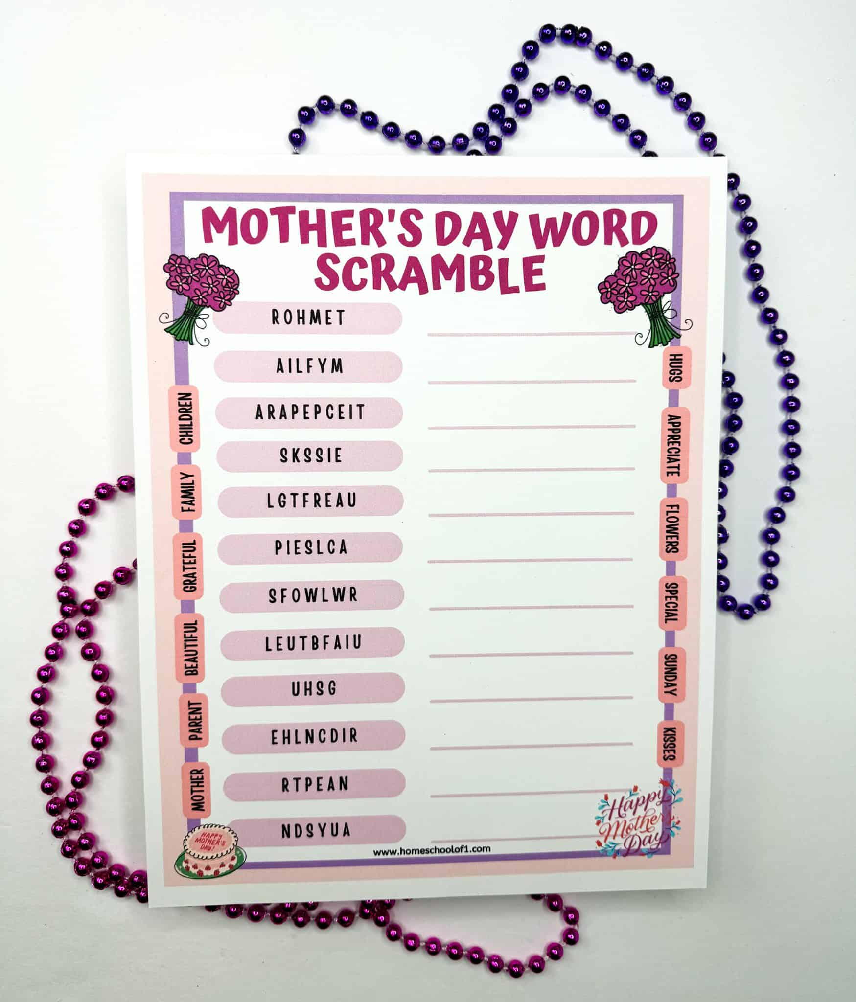 Mother's Day Word Scramble | FaveCrafts.com