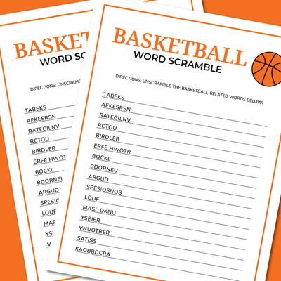 Basketball Word Scramble | DIYIdeaCenter.com