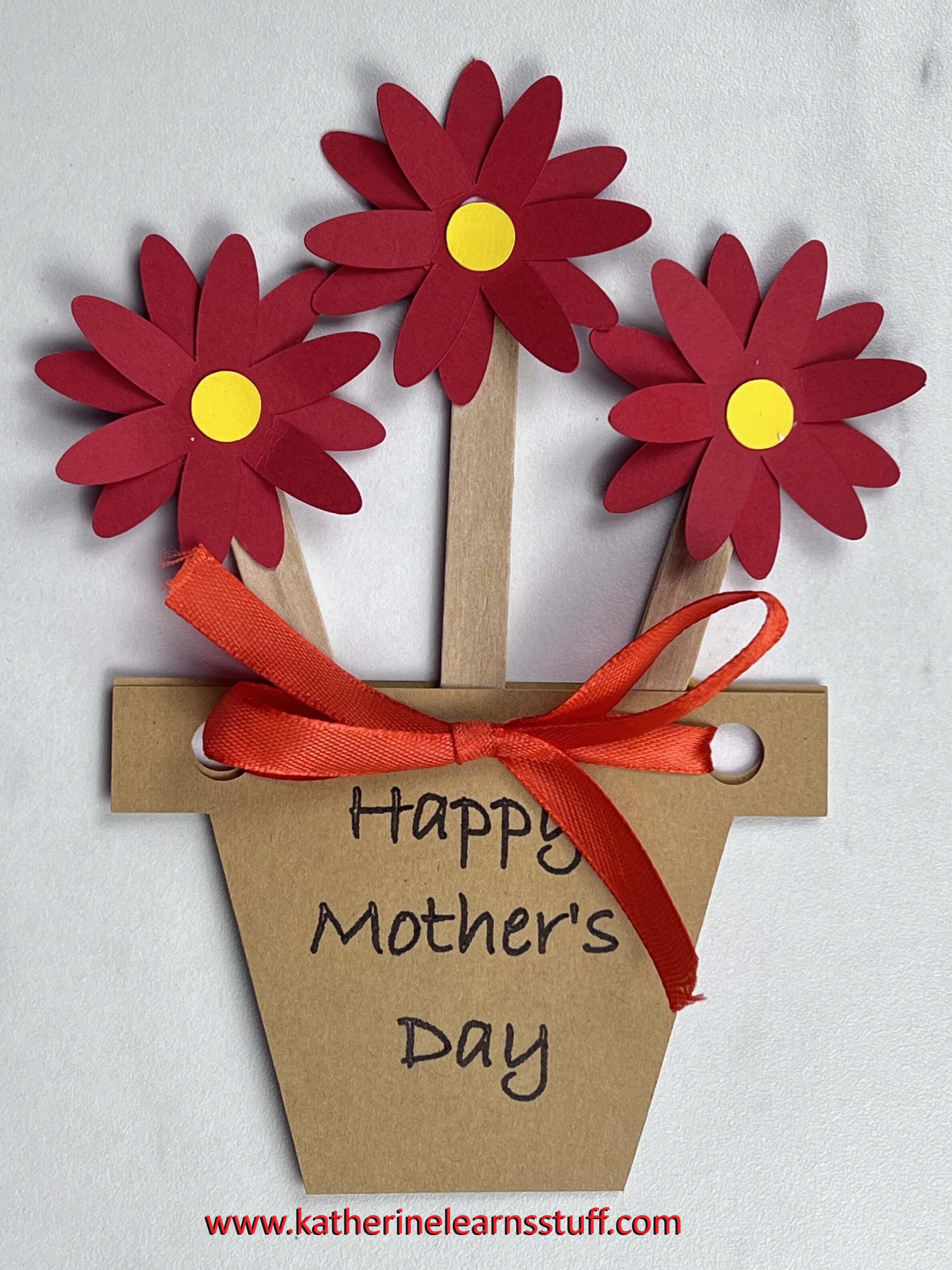 Mother's Day Flower Pot Card | AllFreePaperCrafts.com
