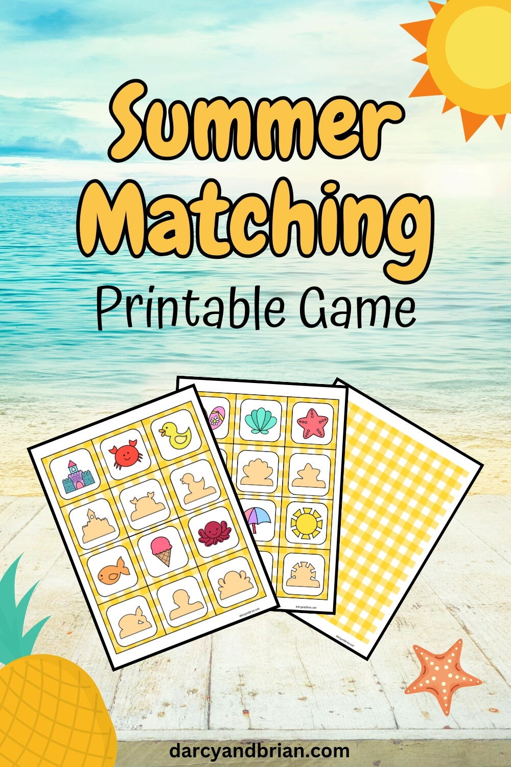 Summer Matching Game Printable | AllFreeHolidayCrafts.com