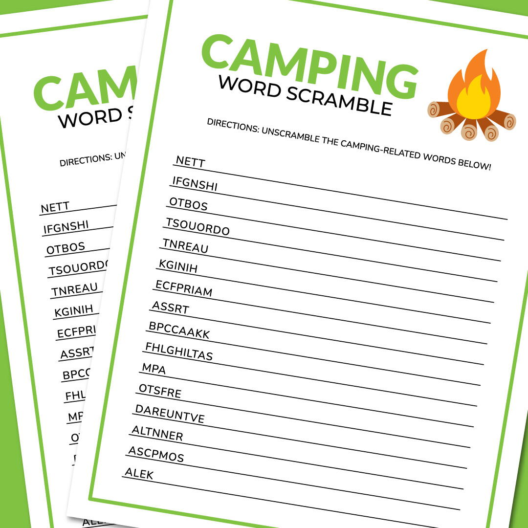 Camping Word Scramble | AllFreeHolidayCrafts.com