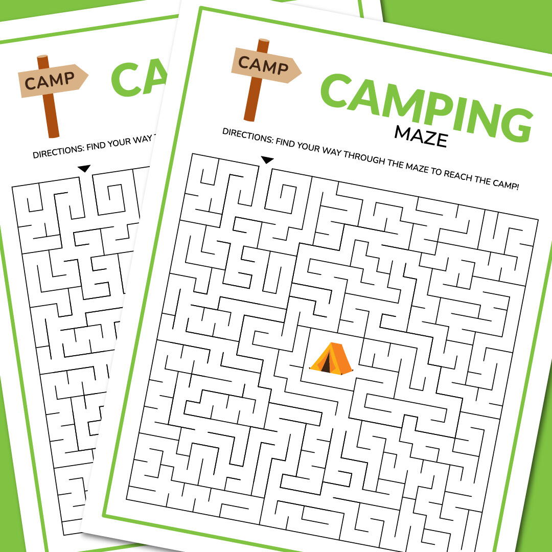 Camping Maze | AllFreePaperCrafts.com