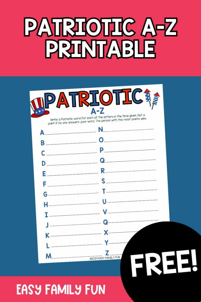 Patriotic Words That Start With A-z | DIYIdeaCenter.com