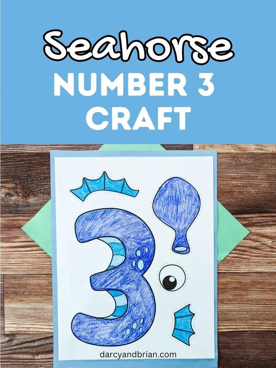 Seahorse Number 3 Craft | AllFreeKidsCrafts.com