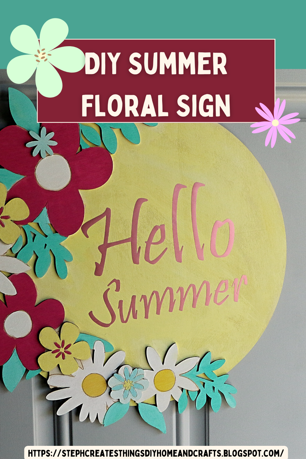 Personalize Your Space: Diy Floral Summer Sign On Plywood | FaveCrafts.com