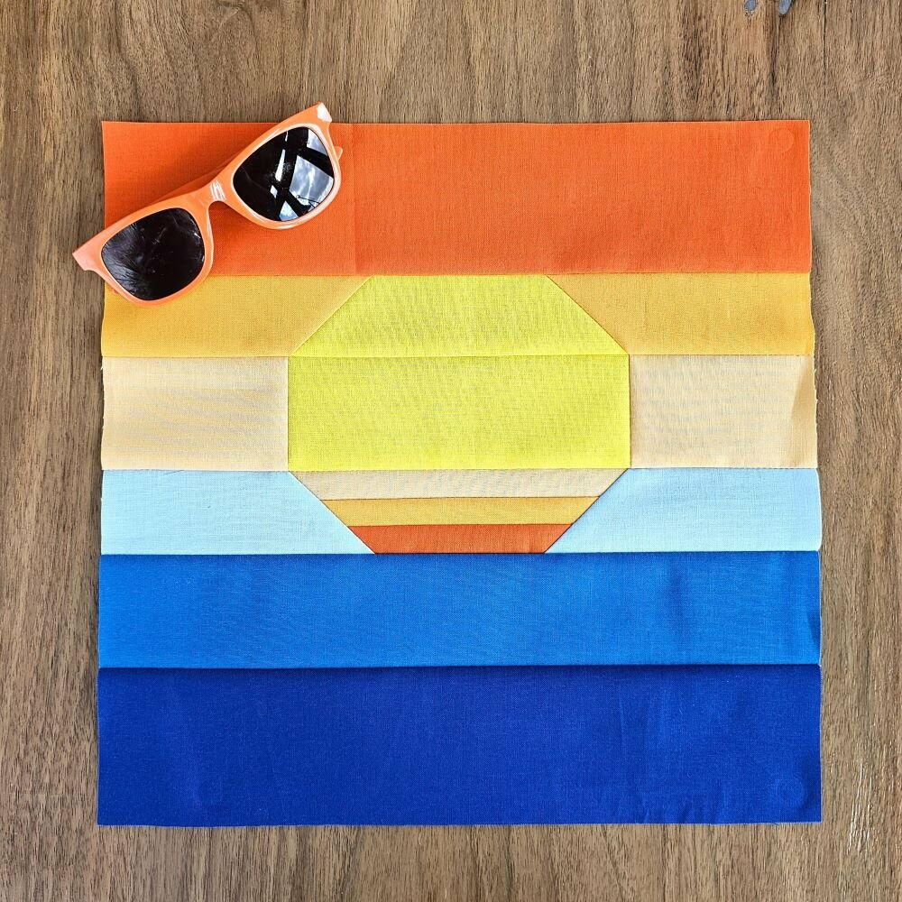 Ocean Sunset Quilt Block | FaveQuilts.com