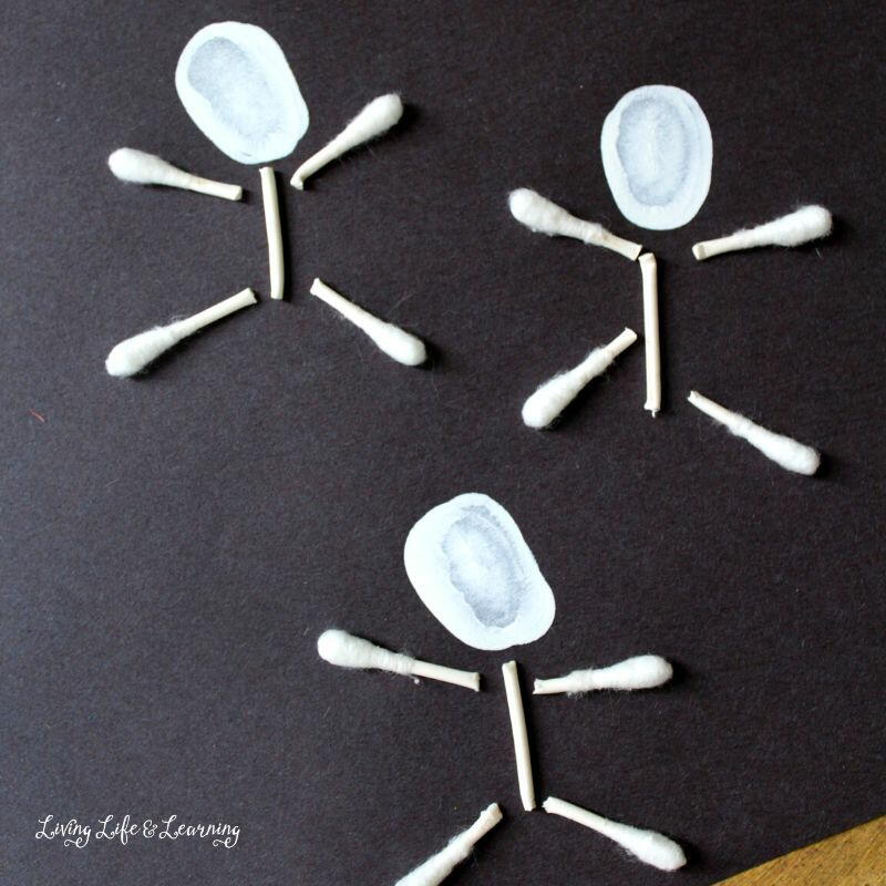 Thumbprint Skeleton Craft | AllFreeKidsCrafts.com