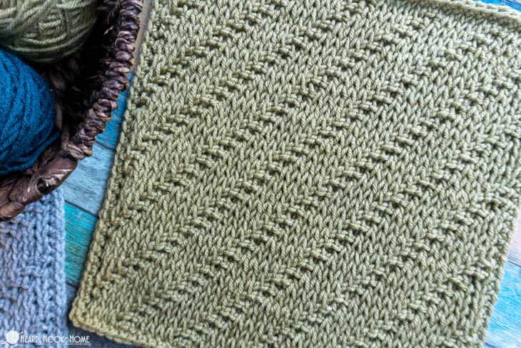 Tunisian Diagonal Effect Square | AllFreeCrochet.com