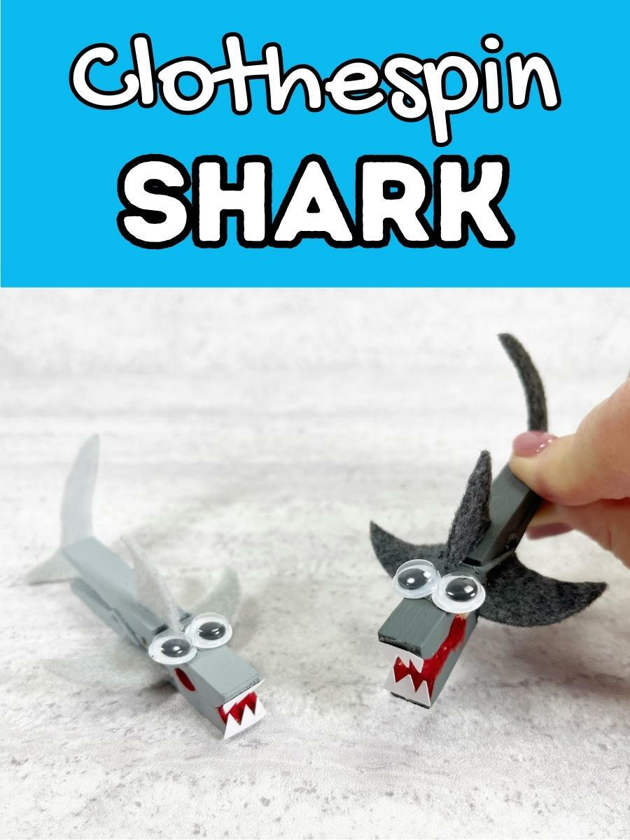 Shark Clothespin Craft | FaveCrafts.com