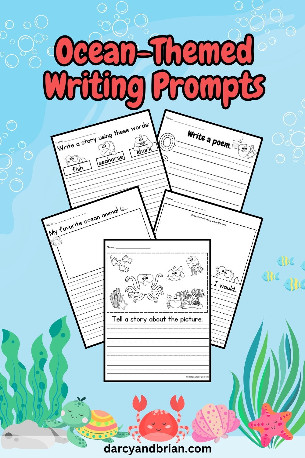 Ocean Themed Writing Prompts | AllFreeHolidayCrafts.com