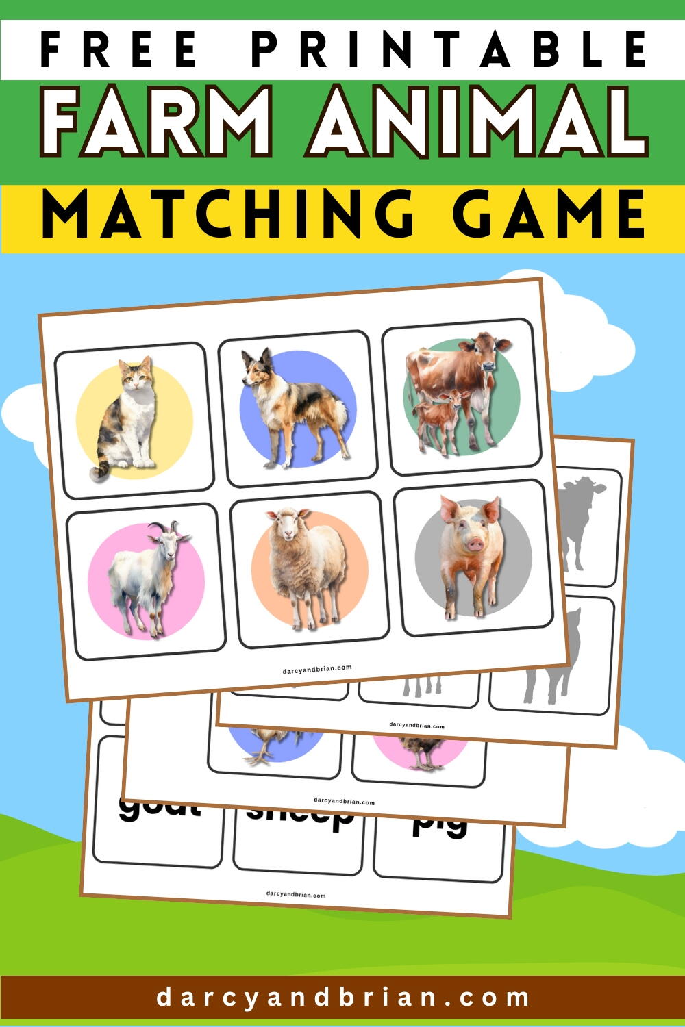 Farm Animal Matching Game Printable | AllFreePaperCrafts.com