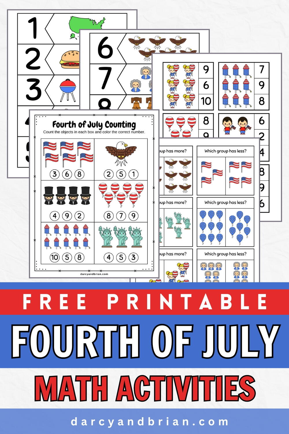 Fourth Of July Math Activities For Preschool | AllFreeHolidayCrafts.com