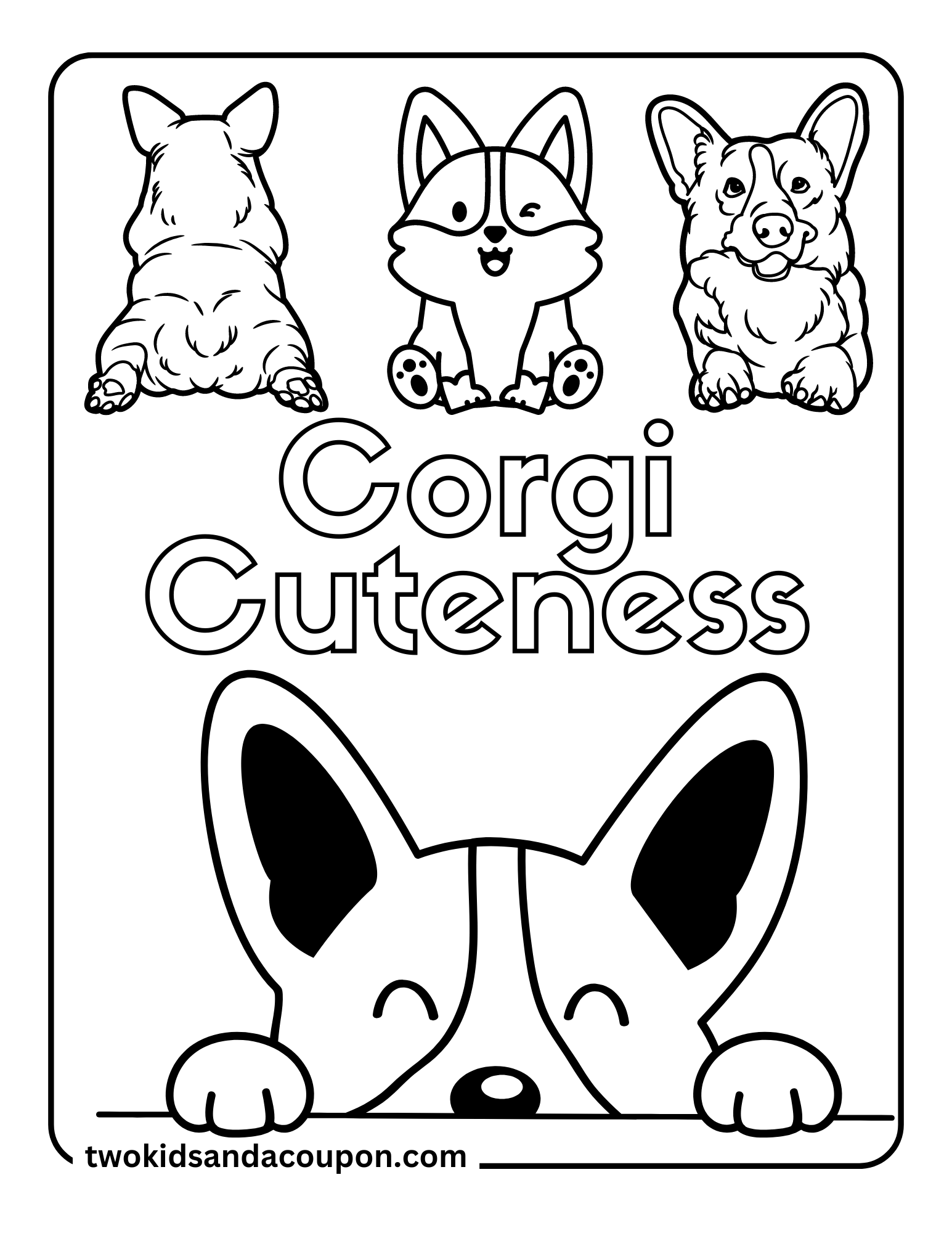 10 Cute Corgi Coloring Pages For All Ages | DIYIdeaCenter.com