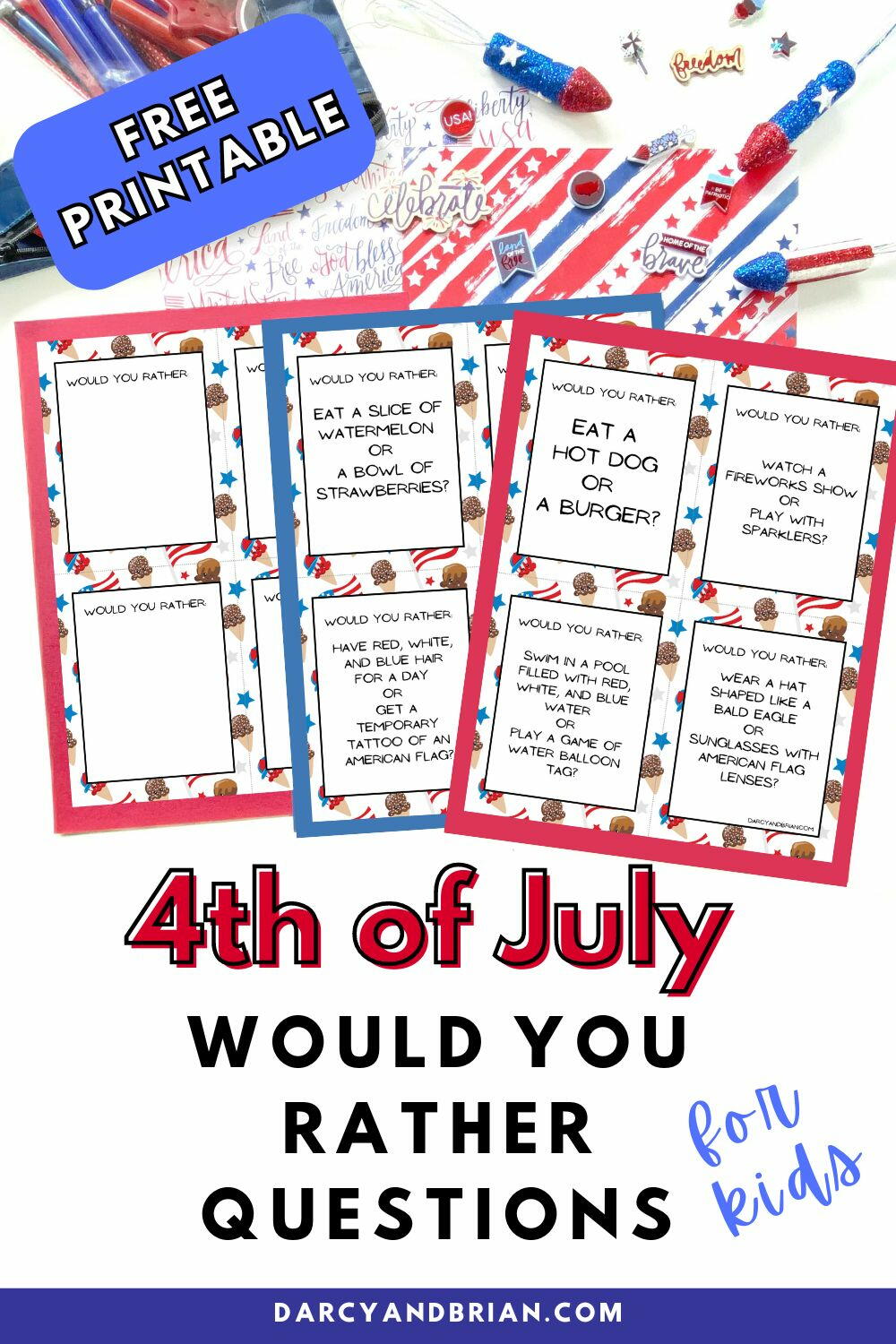 4th Of July Would You Rather Questions | AllFreePaperCrafts.com