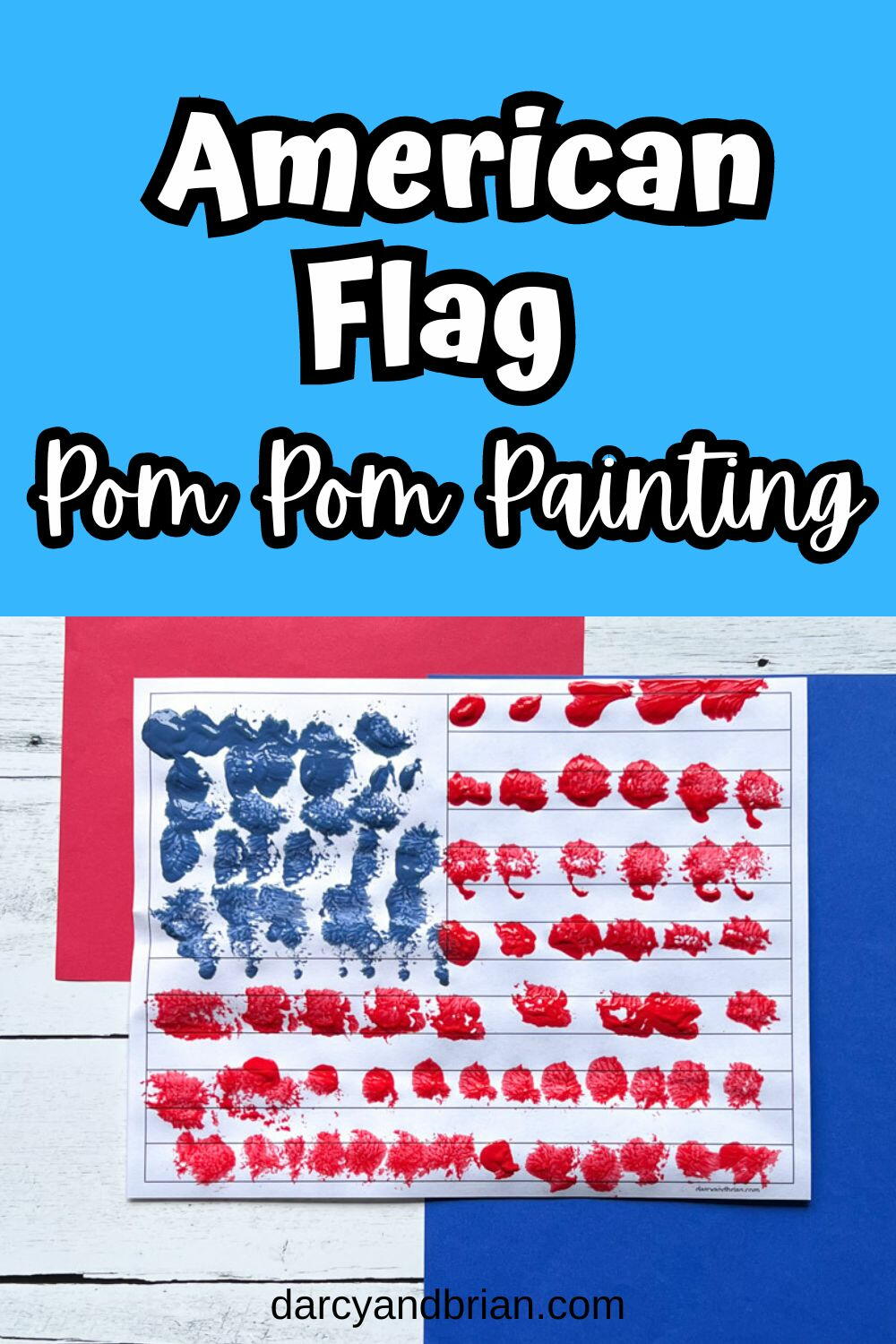 Pom Pom Flag Painting | AllFreePaperCrafts.com