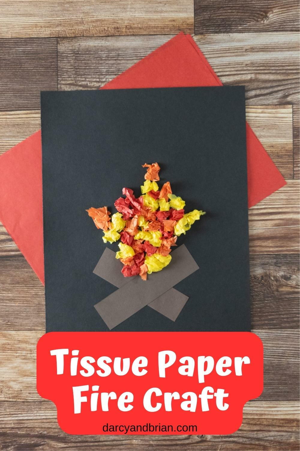 Tissue Paper Fire Craft | AllFreeKidsCrafts.com