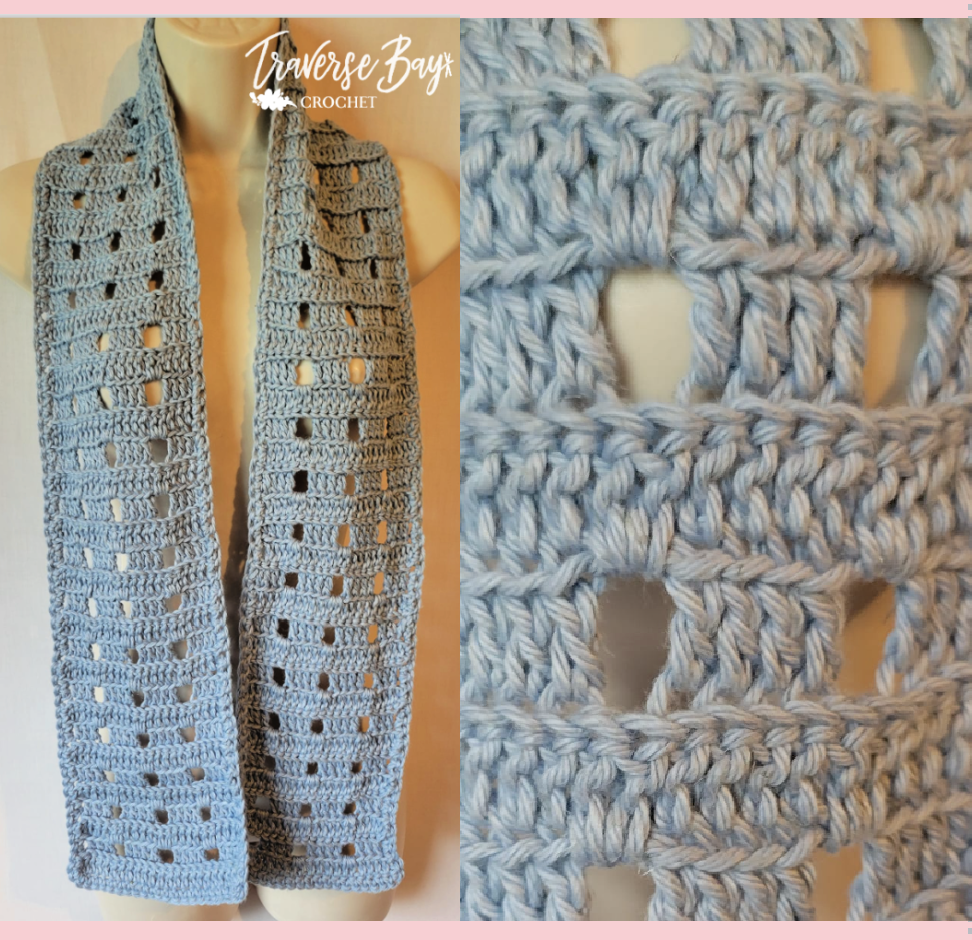 Easy Textured Filet Scarf | AllFreeCrochet.com
