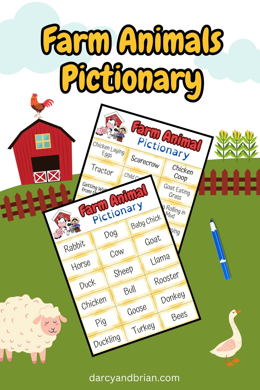Farm Animals Pictionary | AllFreeKidsCrafts.com
