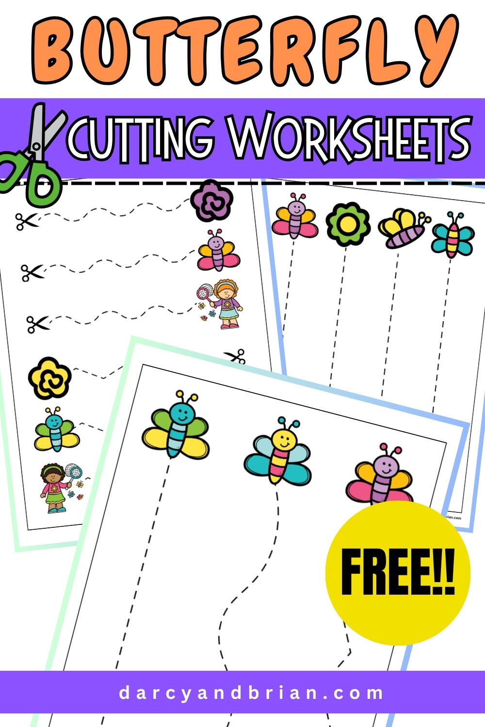 Butterfly Cutting Worksheet | AllFreeKidsCrafts.com