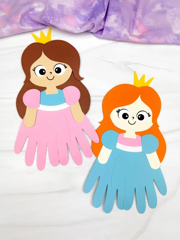 Cute Princess Handprint Craft | AllFreePaperCrafts.com