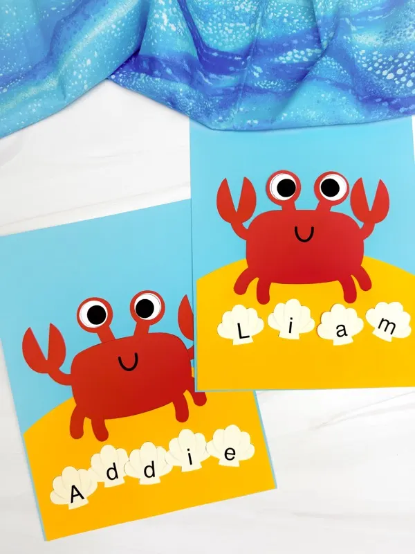 Cute Crab Name Craft | AllFreeKidsCrafts.com