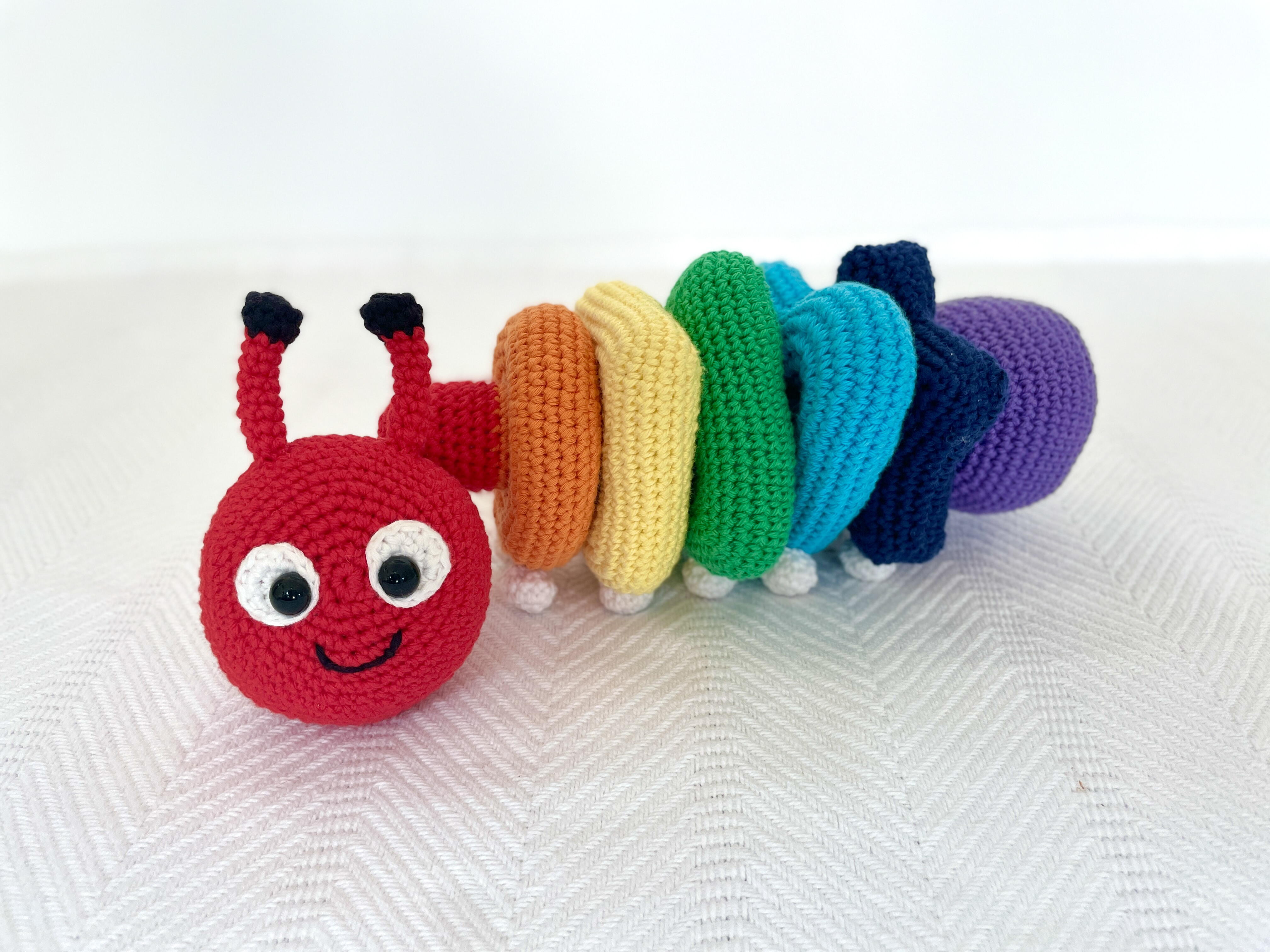 Caterpillar Stacking Rings Toy | AllFreeCrochet.com