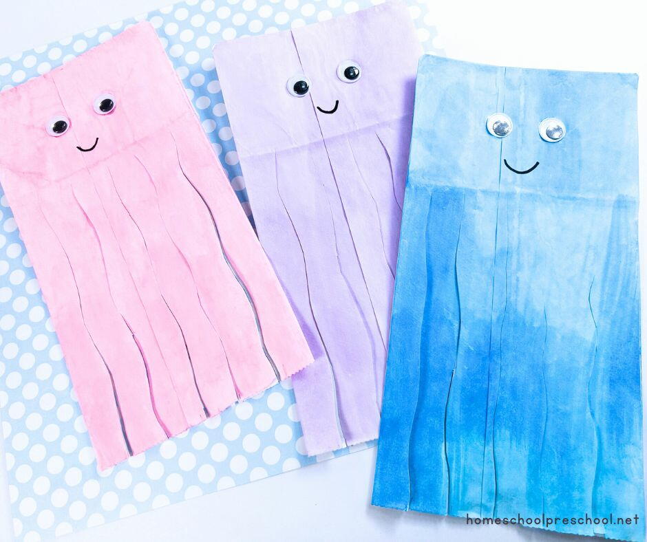 Paper Bag Jellyfish | AllFreeKidsCrafts.com