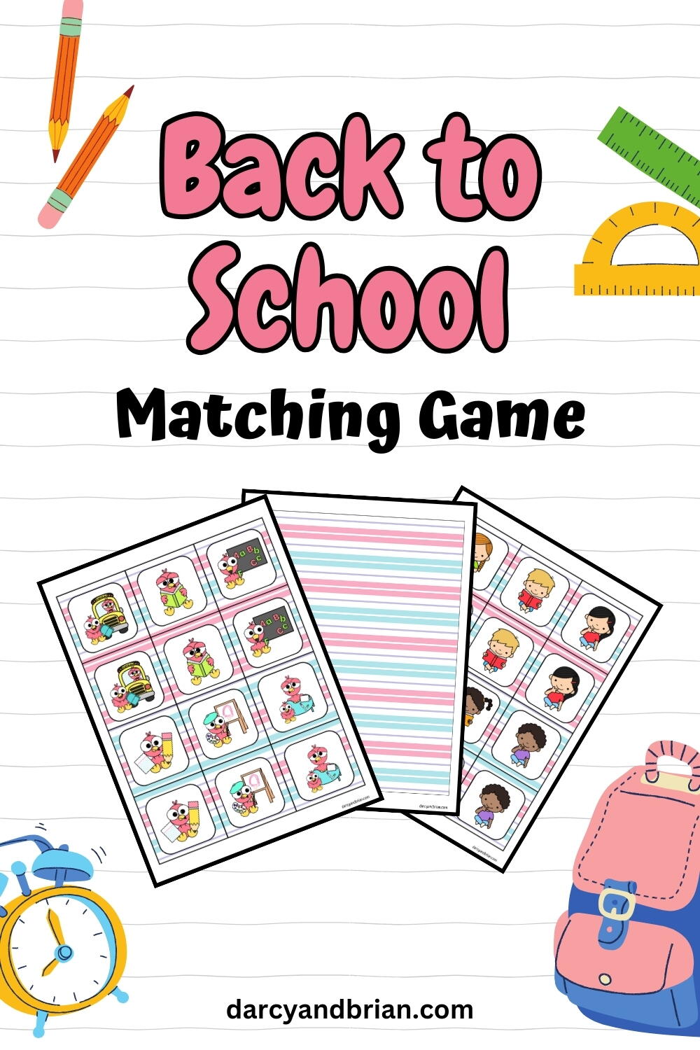 Back To School Matching Game | AllFreeKidsCrafts.com