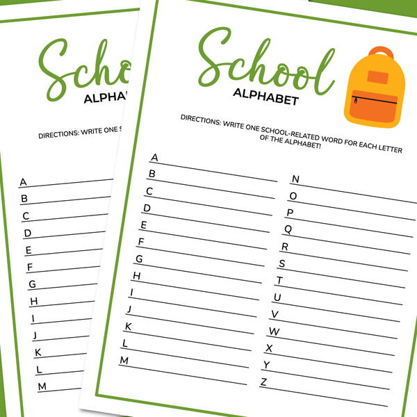 School Alphabet | DIYIdeaCenter.com