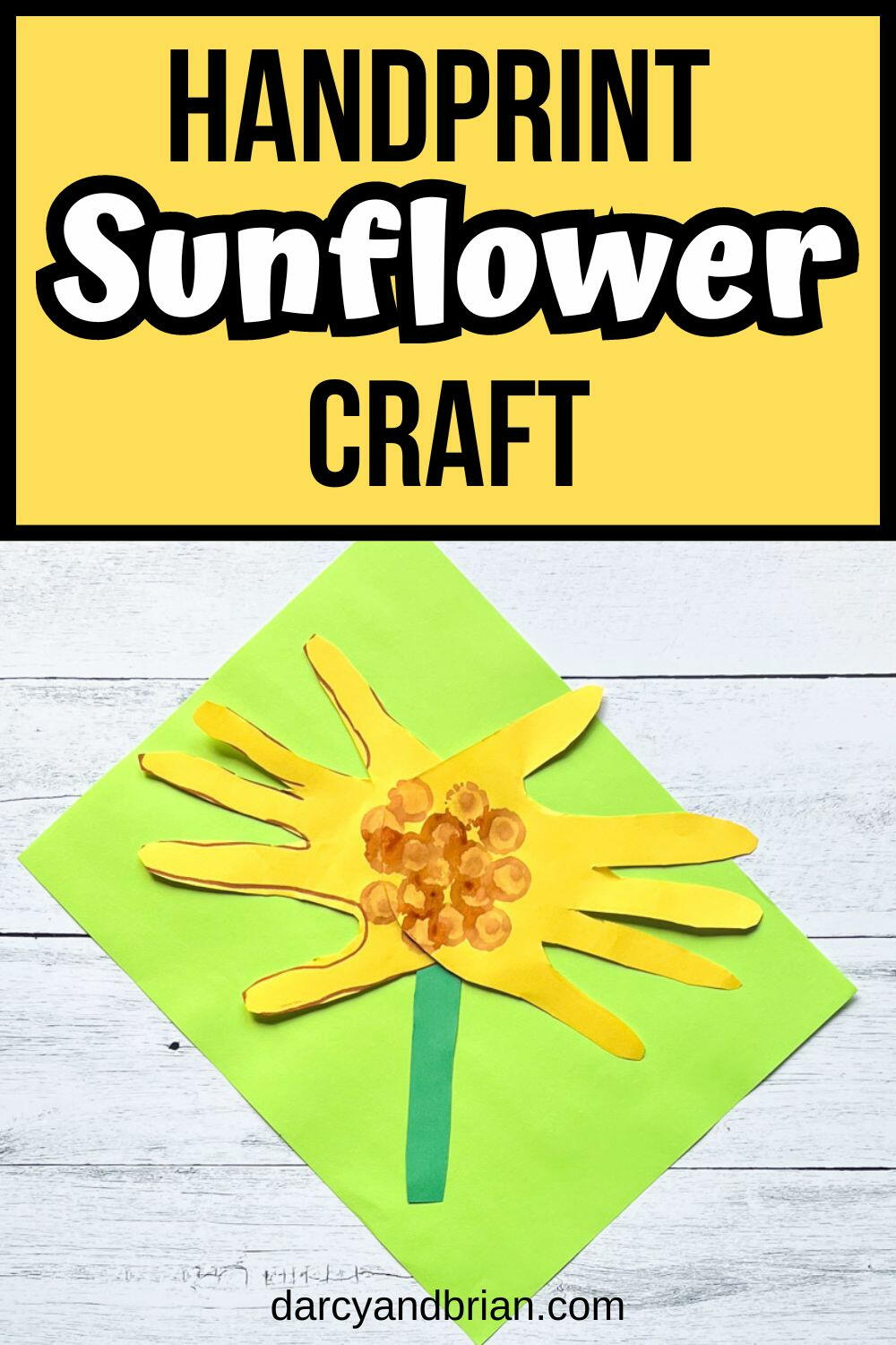 Handprint Sunflower Craft | AllFreeKidsCrafts.com