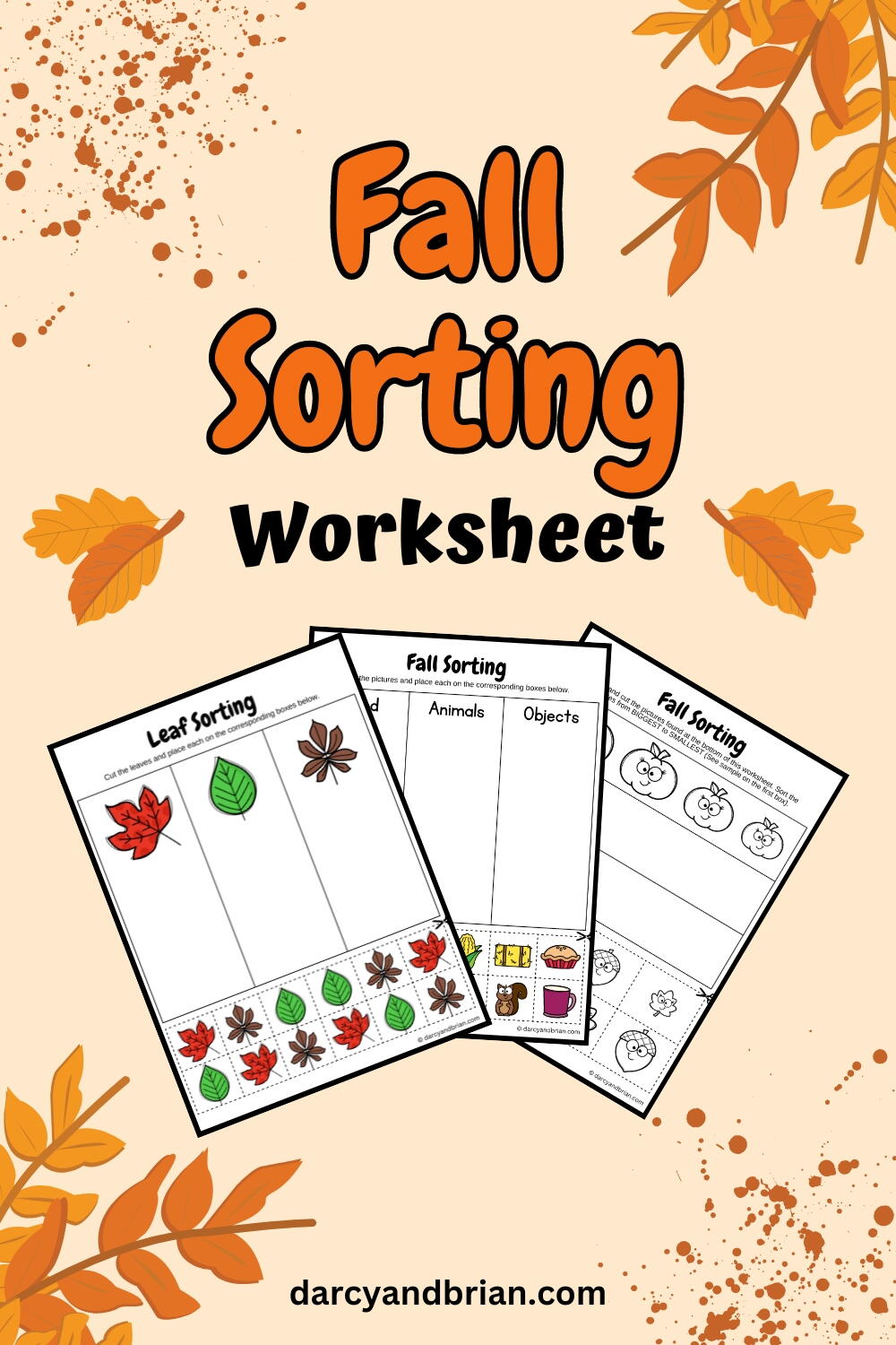 Fall Sorting Worksheet | AllFreeKidsCrafts.com