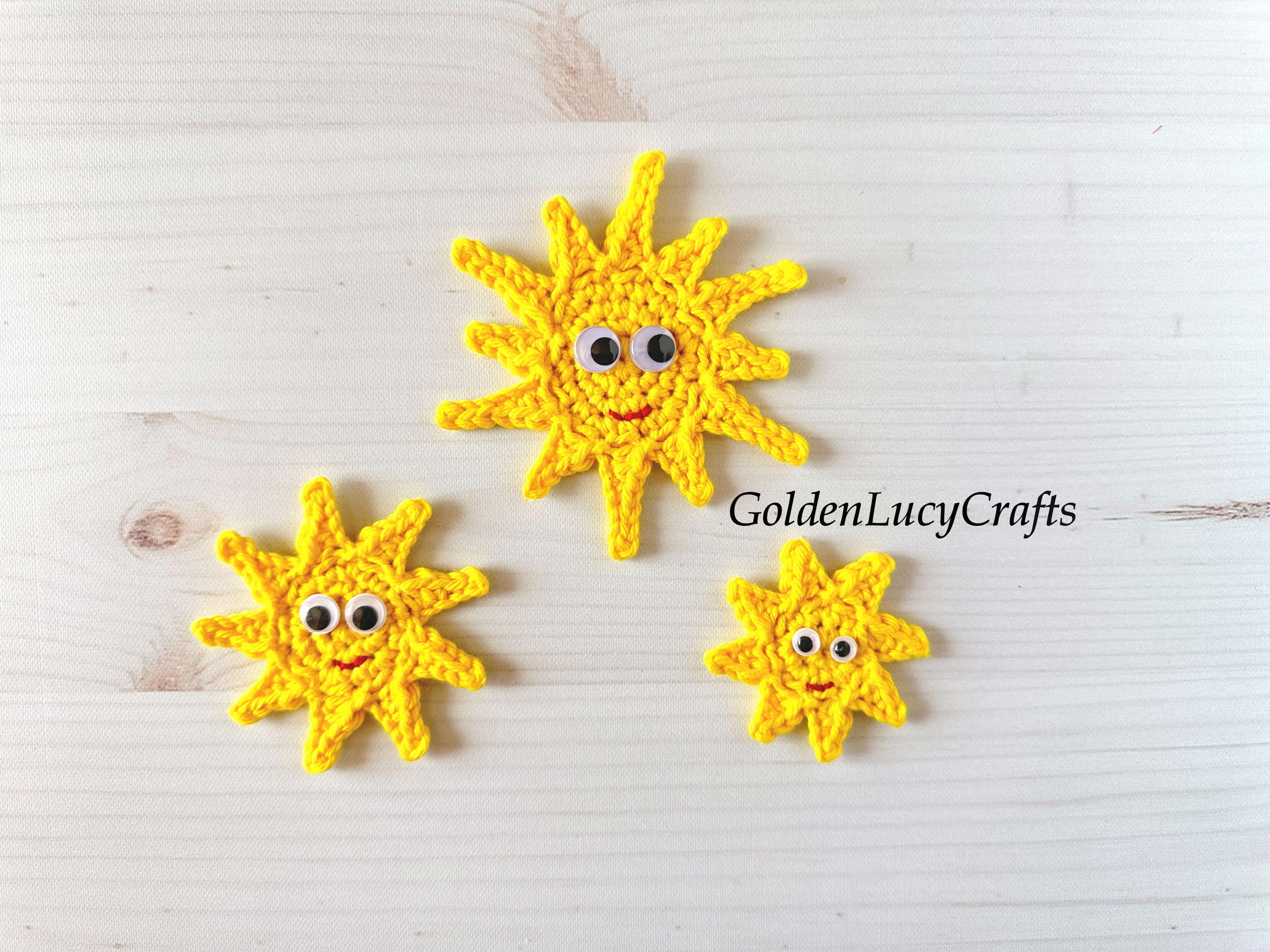 Crochet Sun Applique | FaveCrafts.com